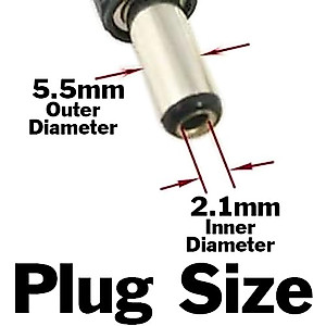 9 Volt DC, 300mA Power Adapter with 5.5mm Outer Diameter Barrel Jack, 2.1mm Inner Diameter (Center Positive) by EX ELECTRONIX EXPRESS