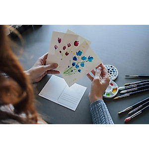 ETCHR Watercolor Postcards - Cold Press - Professional Artist Grade 100% Cotton Watercolor Cards for Mixed Media - 100 Cold Press Watercolor Paper Postcards - Vegan-Friendly