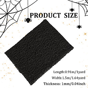 FINGERINSPIRE 1x1.7 Yard Black Spider Web Fabric Halloween Fabric Spider Mesh Polyester Decorative Fabric Garment Accessories for Upholstery Tablecloth Halloween Birthday Party Clothes Decoration