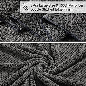 Gray Bath Towels Set 35x70 Inches - Luxury 600 GSM Oversized Bath Sheet Towel,Extra Large Microfiber - Quick Dry,Highly Absorbent,Super Soft Shower Towels Spa Hotel Bathroom Towel Set (4-Pack)