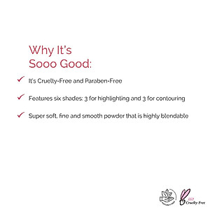 Elizabeth Mott Bronzer Contour Kit & Highlighting Powder - Cruelty Free & Paraben Free - 6 Shades for a Natural Glow