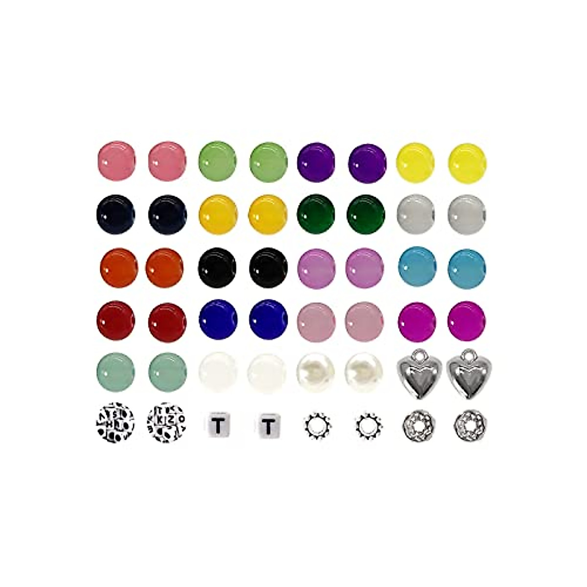 PAMIR TONG 1000pcs Glass Bead Sets for Jewelry Making Kit, 8MM Bracelets Beads Supplies,Imitative Jade Beads,Pearl Beads, Crystal Spacer Beads, Bracelet Loose Bead Sets