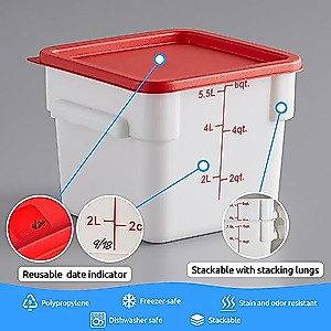 CUSINIUM 2-Pack - 6qt White Square Food Storage Containers with Lids