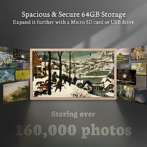 BSIMB 8 Inch Large Digital Picture Frame(Non-Touch Screen), 64GB 1920x1080 FHD WiFi Extra Large Digital Photo Frame with Remote Control, Share Pictures/Videos via App/Email, Auto-Rotate, Black