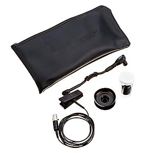 Shure WB98H/C Cardioid TQG Clip-on Gooseneck Microphone, Clamps onto Bell of Wind Instrument or Rim of Percussion Instruments - Black (Wireless Bodypack Transmitter Sold Separately)
