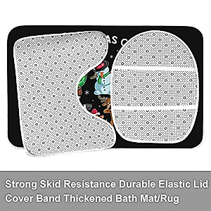 Black Santa Claus Shirt African American Christmas Crew Gift Four-Piece Bathroom Set, Including Square Non-Slip Bath Mat, U-Shaped Mat, Toilet Lid Cover Mat, and A Shower Curtain(4-Piece Set)