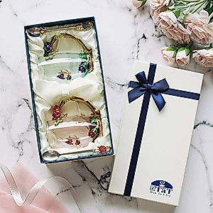 BTaT- Tea Cups, Pack of 2, Glass Tea Cup, Tea Cup, Fancy Tea Cups, Gifts for Women, Tea Mugs for Women, Flower Tea Cup, Blown Glass, Tea Cup Gift, TeaCup, Tea Sets for Women, Mother's Day Gift