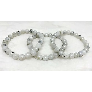 Bracelet Rainbow Moonstone Stone of Intuition Beaded Bracelet Jewelry Bracelets BY SRIGEMCREATION (8 MM)
