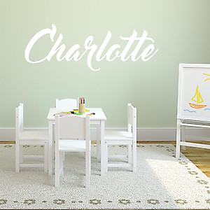 Fancy Cursive Single Personalized Custom Name Vinyl Wall Art Decal Sticker 28" W, Girl Name Decal, Girls Name, Nursery Name, Girls Name Decor, Girls Bedroom Decor, PLUS FREE 12" WHITE HELLO DOOR DECAL