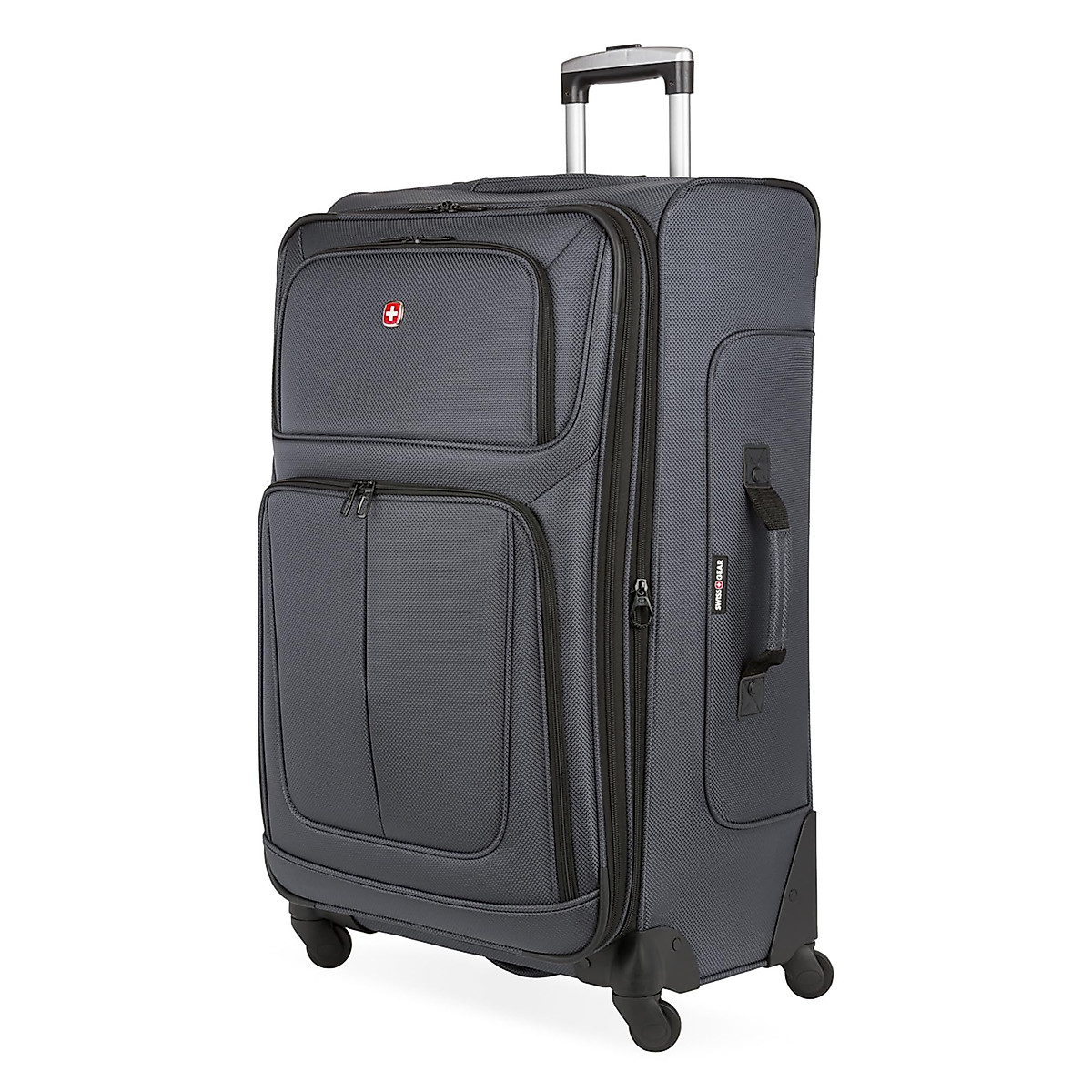 SwissGear Sion Softside Expandable Roller Luggage, Dark Grey, Checked-Large 29-Inch