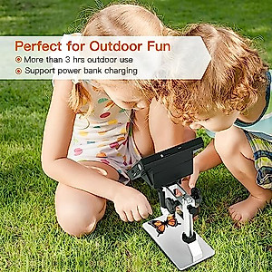 Ninyoon DM4 Digital Microscope with 4.3inch LCD Screen, 50-1000X Coin Microscope for Error Coins, USB Magnifier Micro Scope with High Stand 8 Adjustable LED Lights for Windows PC View