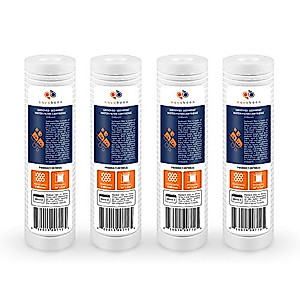 Aquaboon Whole House Water filter Cartridge Replacement - 5 Micron Water Filter 10 x 2.5 Inches - Grooved Sediment Water Filter Compatible with AP110, WHKF-GD05, RS14, CFS110, P5, WFPFC5002, 4-Pack