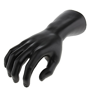 Dovewill Plastic Male Mannequin Right Manikin Arm Hand for Jewelry Bracelet Watch Ring Display Holder Stand Dummy Model Free Standing Black White - Black