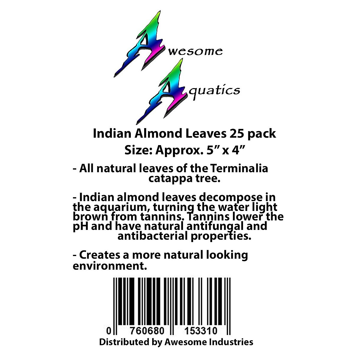 Awesome Aquatic Betta/Shrimp Leaves 25 4"-6" Premium Catappa Indian Almond Leaves Natural Habitat Tannin Producing Improves Immunity, Easy to USE