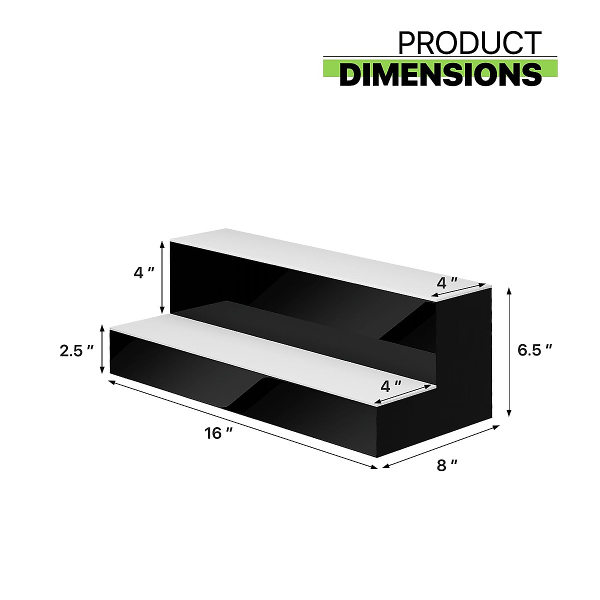 Magshion 2-Step Lighted Bar Shelves LED Lighted Liquor Bottle Display Shelf, 16" Dynamic Color Change Bottle Display, Home Kitchen Private Party Nightclub Decor, L20 Color Shifts w/Remote Control