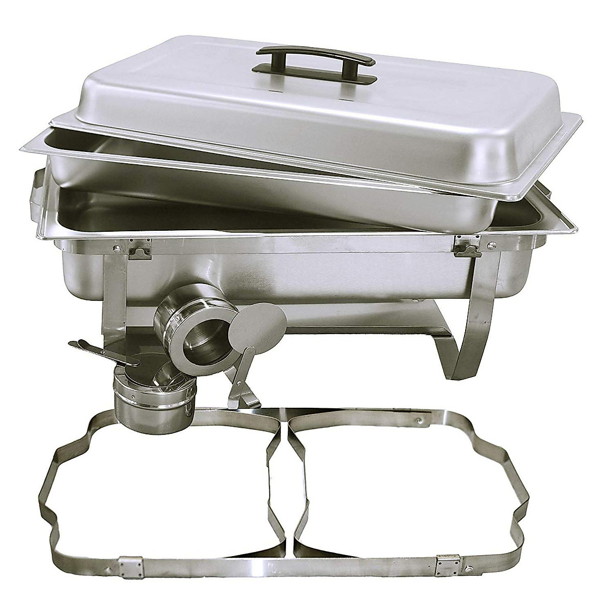 TigerChef Chafing Dish Buffet Set - Chaffing Dishes Stainless Steel - 6 Sets of Chafers and Buffet Warmer Sets: 12 Chafing Gels, 6 Slotted Spoons and Foldable Frame - Food Warmers for Parties Buffets
