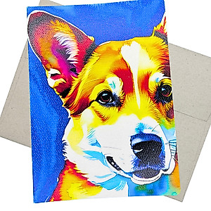 Pembroke Welsh Corgi Greeting Card with Envelope (5X7 Inches, Blank for All Occasions) for Birthday, Get Well, Thank You, and Pet Sympathy Wishes (Corgi - 258)