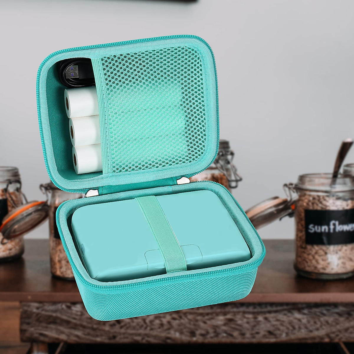 khanka Hard Travel Case Replacement for Phomemo M04S Portable Thermal Printer, Bluetooth Label Printer, Case Only (Teal)