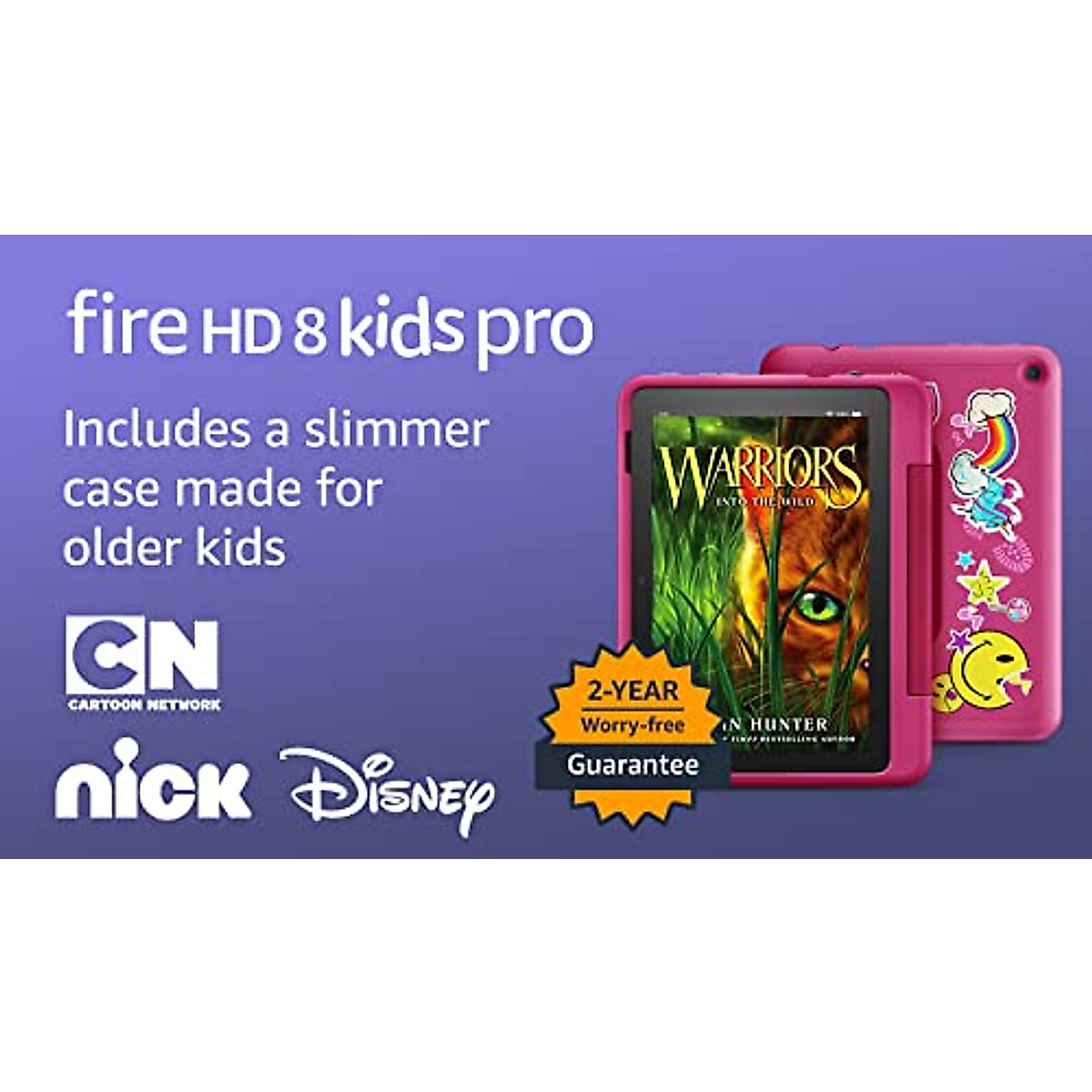 All-new Amazon Fire HD 8 Kids Pro tablet, 8" HD display, ages 6-12, 30% faster processor, 13 hours battery life, Kid-Friendly Case, 32 GB, (2022 release), Rainbow Universe