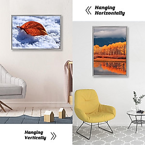 16x20 Poster Frame, Silver Poster Frame 20 x 16, Gallery Aluminum Frame with Plexiglass, Horizontal and Vertical Display for Artwork, 16 by 20 Frame Set for Wedding Portrait Movice Art Gift 3Pack