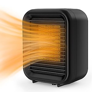 1000W Small Portable PTC Ceramic Heaters for Bedroom, Energy Efficient Electric Heater with Tip-Over and Overheat Protection, Personal Desk Heater for Bathroom Home Dorm Office Indoor Use