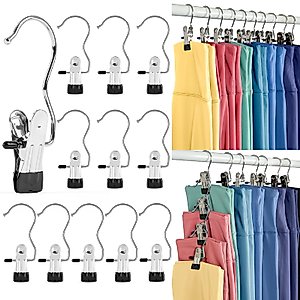 Legging Organizer for Closet, Metal Yoga Pants Hangers 20 Pack Hanging Clips w/Rubber Coated Holds Leggings, Space Saving Hanger Closet Organizers and Storage for Workout Sets, Hat