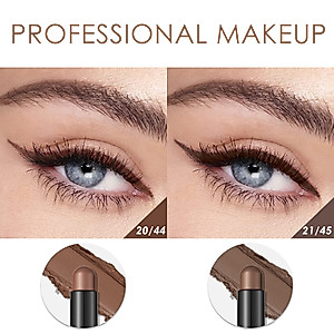 FOCALLURE 2 Pcs Cream Eyeshadow Stick,Brightener Eyeshadow Pencil Crayon,Highlighter Eye Shadow Stick Sets with Crease-proof Formula,Long Lasting Waterproof Eye Shadow Make Up,Rich Rum