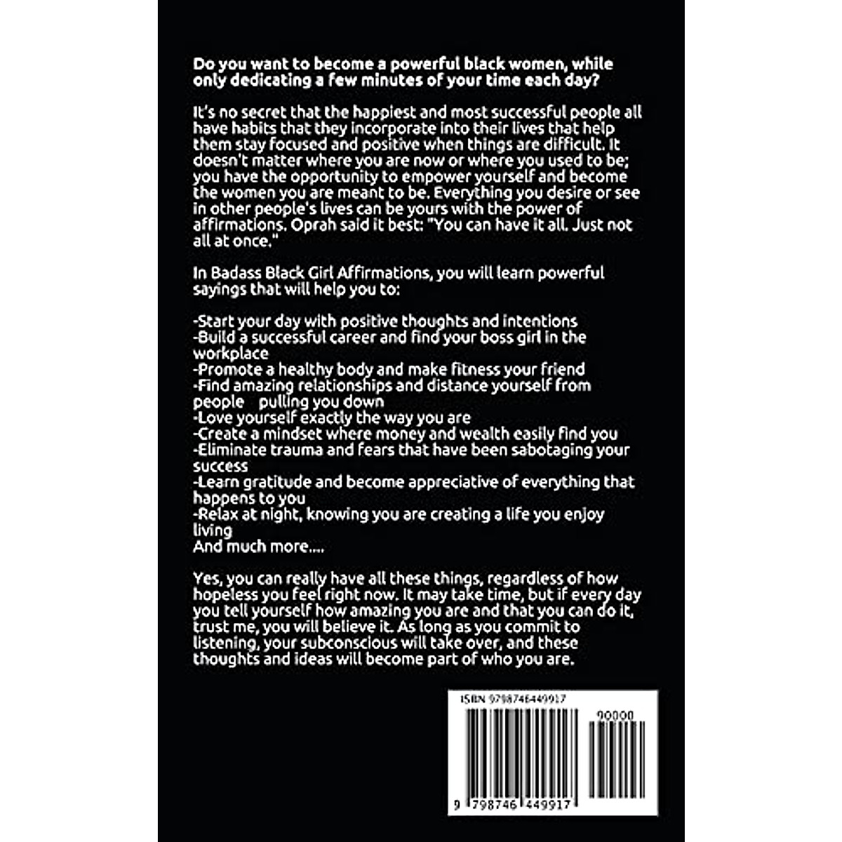 365 Badass Black Girl Affirmations: Positive Thoughts To Create Success, Wealth, and Higher Self-Esteem For Powerful Women