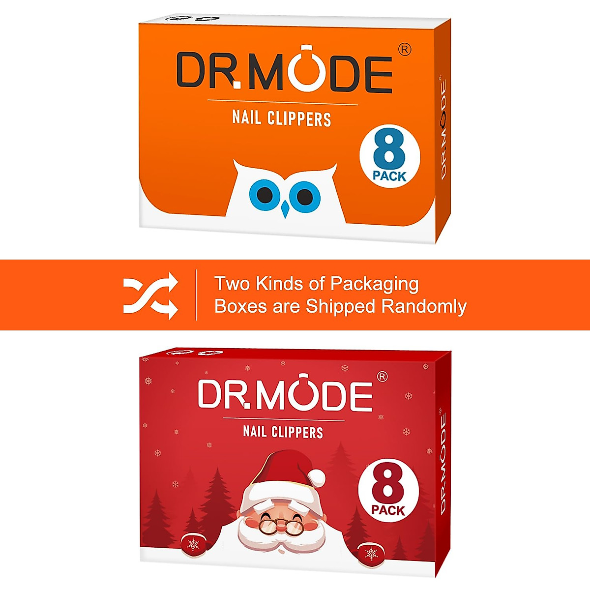 Finger Nail Clippers Adult - DRMODE 8 Pack Nail Clippers Bulk for Men Women Sharp Stainless Steel Travel Mini Toenail Clippers and Fingernail Clipper Set Curved Cutter Trimmer with Nail Cleaner/File