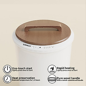 SAMEAT Large Towel Warmer for Bathroom - Heated Towel Warmers Bucket, Wooden Lid, Auto Shut Off, Fits Up to Two 40"X70" Oversized Towels, Best Ideals