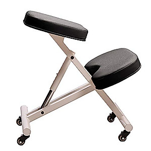 Modern Home Ergonomic Rolling Kneeling Posture Chair - White/Black