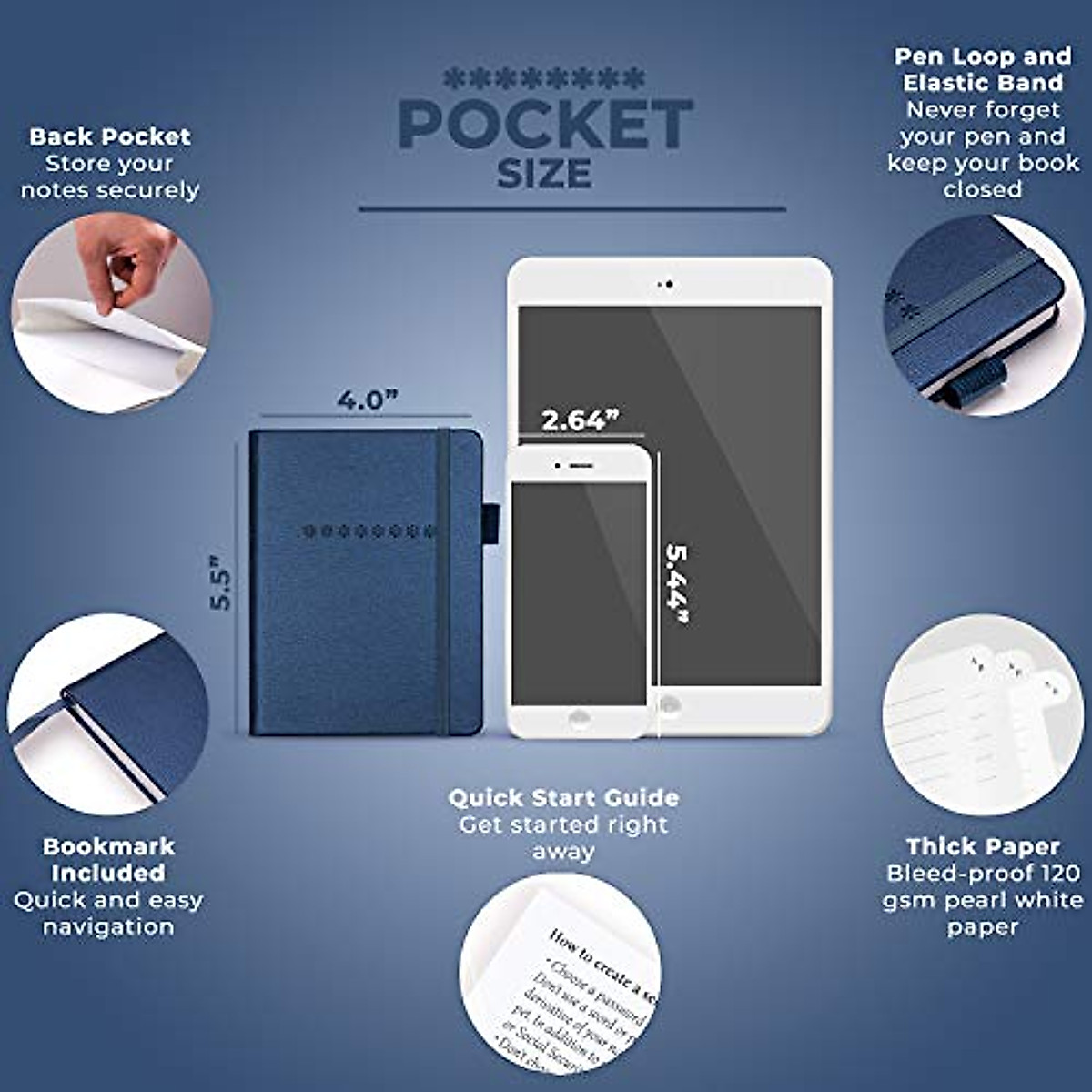 Legend Planner Password Book with Alphabetical tabs. Internet Address Keeper Logbook. Journal for Website Logins, Pocket 4x5.5" (Mystic Blue)