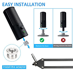 Razer Seiren X Mic Boom Arm with Pop Filter, Suspension Boom Scissor Arm Stand with Foam Windscreen Cover for Razer Seiren X USB Streaming Microphone by SUNMON