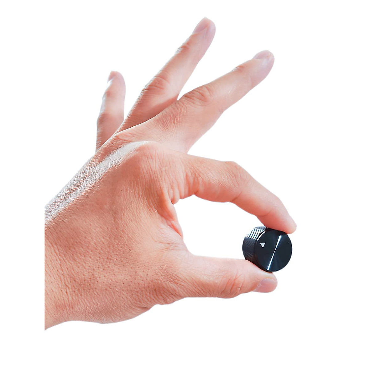 Szliyands 2 Pack Aluminum Rotary Electronic Control Potentiometer Knob,for 0.23'' Diameter Shaft, 0.98'' Dia, 0.61'' H, Guitar Knob, Audio knob, Volume Control Knob(Black)