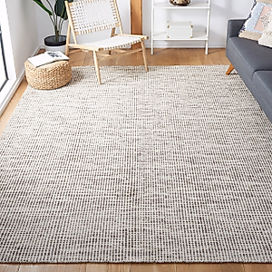 SAFAVIEH Vermont Collection Area Rug - 9' x 12', Brown & Ivory, Handmade Wool, Ideal for High Traffic Areas in Living Room, Bedroom (VRM805T)