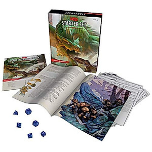Dungeons and Dragons 5th Edition Starter Set with DND Dice and Complete Printable Starter Kit - Popular DND Rolling Board Game Fifth Edition - D&D 5e Beginner Gift Set - Adult Magic Pack