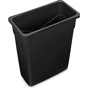 Carlisle FoodService Products TrimLine Plastic Rectangle Waste Container, 15 Gallons, Grey
