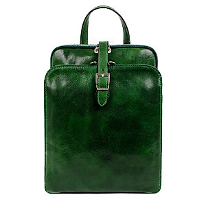 Leather Backpack Convertible to Shoulder Bag - Handmade For Laptops up to 12 Inches Daybag Rucksack - Time Resistance