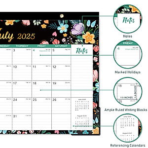 2025 Desk Calendar - Desk Calendar 2025, 12 Monthly Desk/Wall Calendar, Jan. 2025 - Dec. 2025, 16.8" x 12", Desk Calendar with Thick Paper - Floral