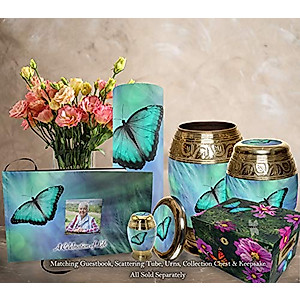 Bokeh Butterfly Urns for Human Ashes Adult Female Large, XL or Small Urns for Human Ashes & Urns for Ashes Adult Female for Home Burial Butterfly Urn