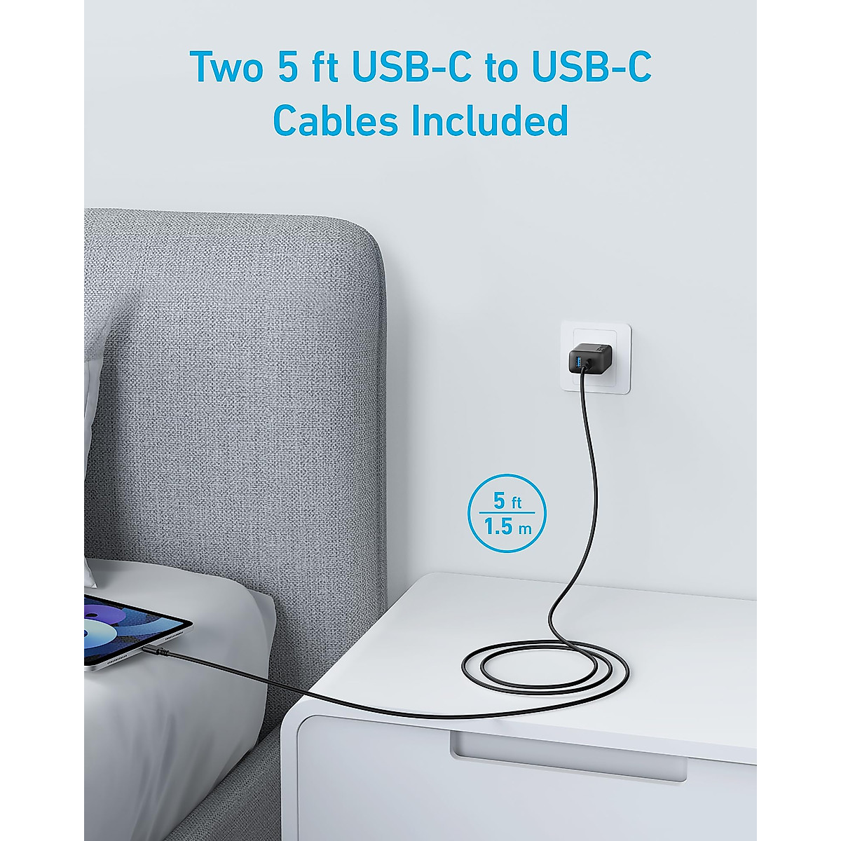 Anker iPhone 16 Charger, USB C Charger, 2-Pack 20W Dual Port USB C Charger Block for iPhone 16 / 15 / 14 and More (2-Pack 5 ft USB C Cable Included)