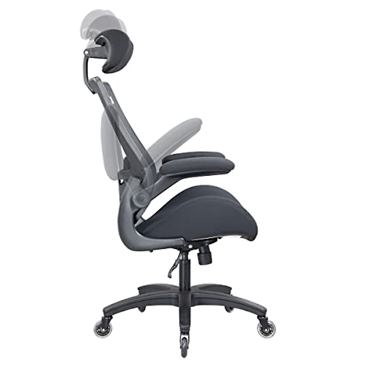 BOLISS Office Chair,with Thicken Seat Cushion Waist Support Adjustable Headrest Flipped Arms Erogonomic Office Desk Chair,Suilt for Home and Office-Black