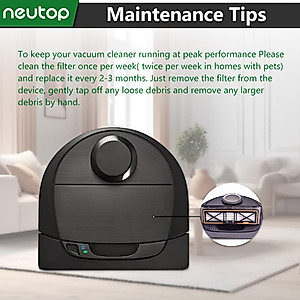 Neutop Orange Replacement H13 HEPA Filters Compatible with Neato D10, D9, D8, D7, D6, D5, D4, D3, Robotic Vacuum Cleaners, 5-Pack.