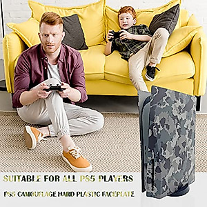 Camouflage Face Plates Cover Shell Panels for PS5 Disc Edition Console, Playstation 5 Accessories Faceplate Protective Shell Replacement Plate (Gray Camouflage)