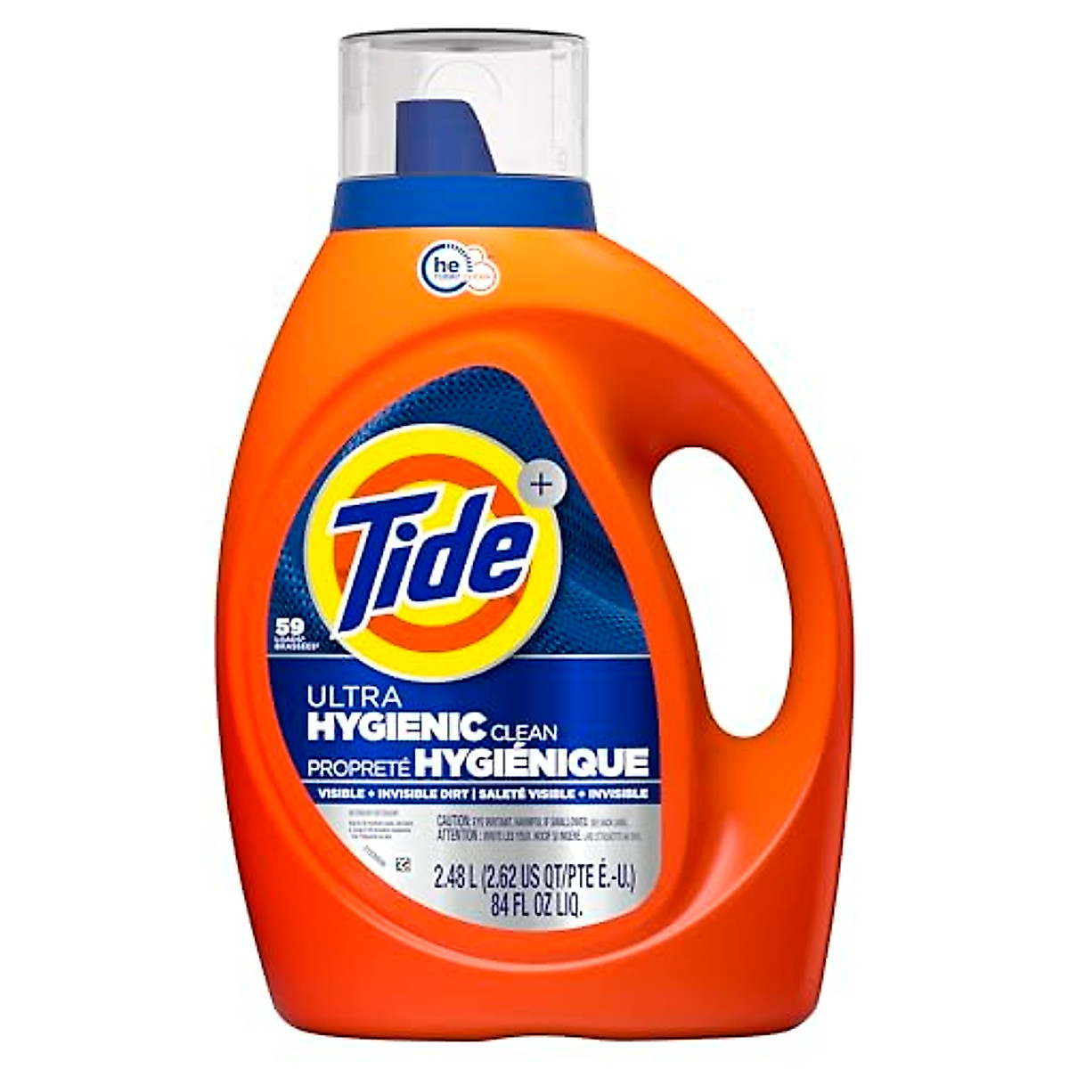 Tide Hygienic Clean Heavy 10X Duty Laundry Detergent Liquid Soap, Original Scent, HE Compatible, 59 Loads, 84 fl oz