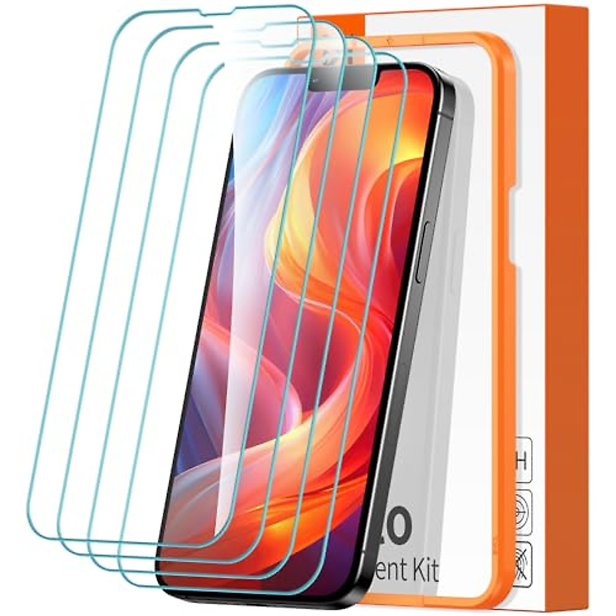 DIMONCOAT 4-PACK for iPhone 13 Pro Max/iPhone 14 Plus Screen Protector [10X Military Protection] [Easy Installation Frame] Compatible iPhone 13 Pro Max/iPhone 14 Plus 6.7'' HD 9H Tempered Glass