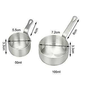 2pcs Mini Sauce Pan, Stainless Steel Milk Pot, Cooking Sauce Cup with Handle