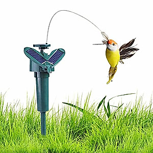 Caneem Solar Hummingbird, Solar Powered Flying Hummingbird, Solar or Battery Powered Realistic Birds Garden Decor for Outdoor, Yard