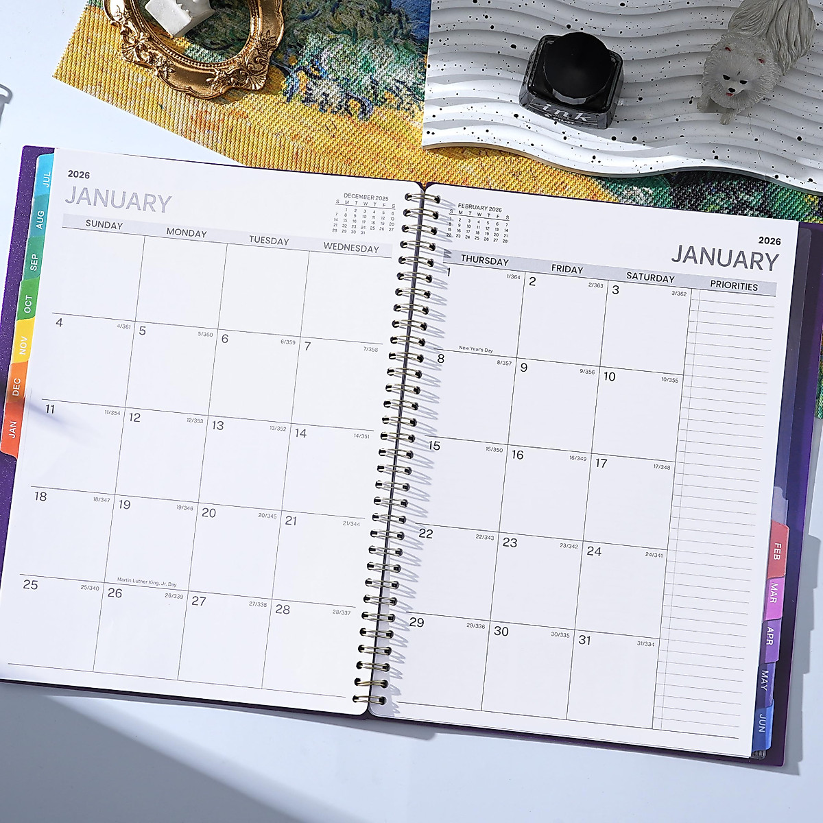 2023 Weekly Appointment Book & Planner - 2023 Daily Hourly Planner with Twin-Wire Binding, 8" x 10", Appointment Book from January 2023- December 2023, Hourly Interval, Lay - Flat, Round Corner, Thick Paper - Purple