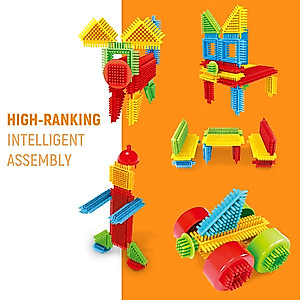 teytoy My First Baby Building Toys, 150pcs Bristle Shape 3D Building Blocks Toy Set, STEM Educational Preschool Toys, Building Blocks for Kids Ages 4-8 Years Old